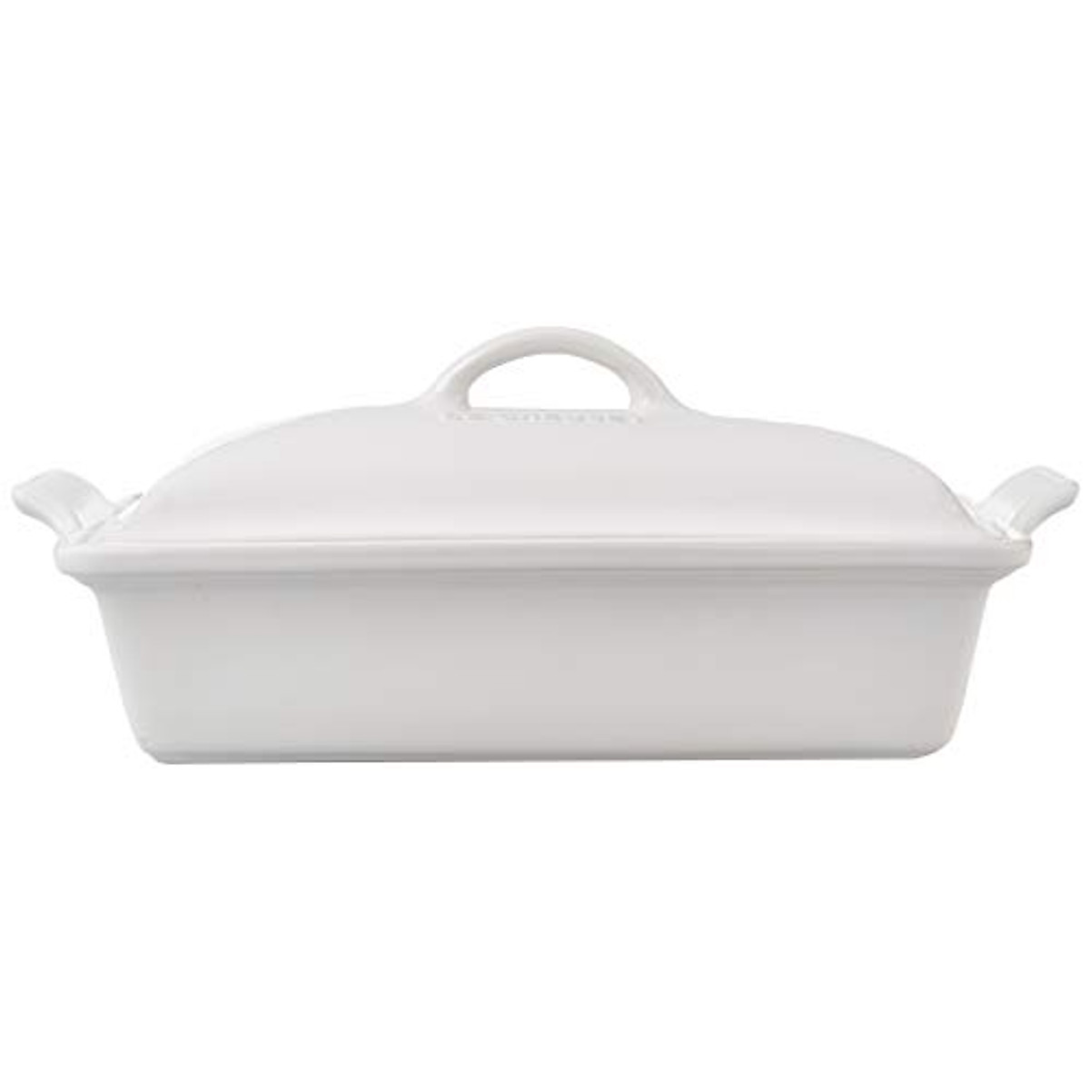 Le Creuset Stoneware Heritage Covered Rectangular Casserole, 4 qt. (12" x 9"), White