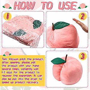 Beeveer Peach Plush Christmas Decorative Gift Cute Fruit Plush Pillow Kawaii Hugging Plushies Soft Novelty Toy Cushion Seat Xmas Decor for Kids Girl