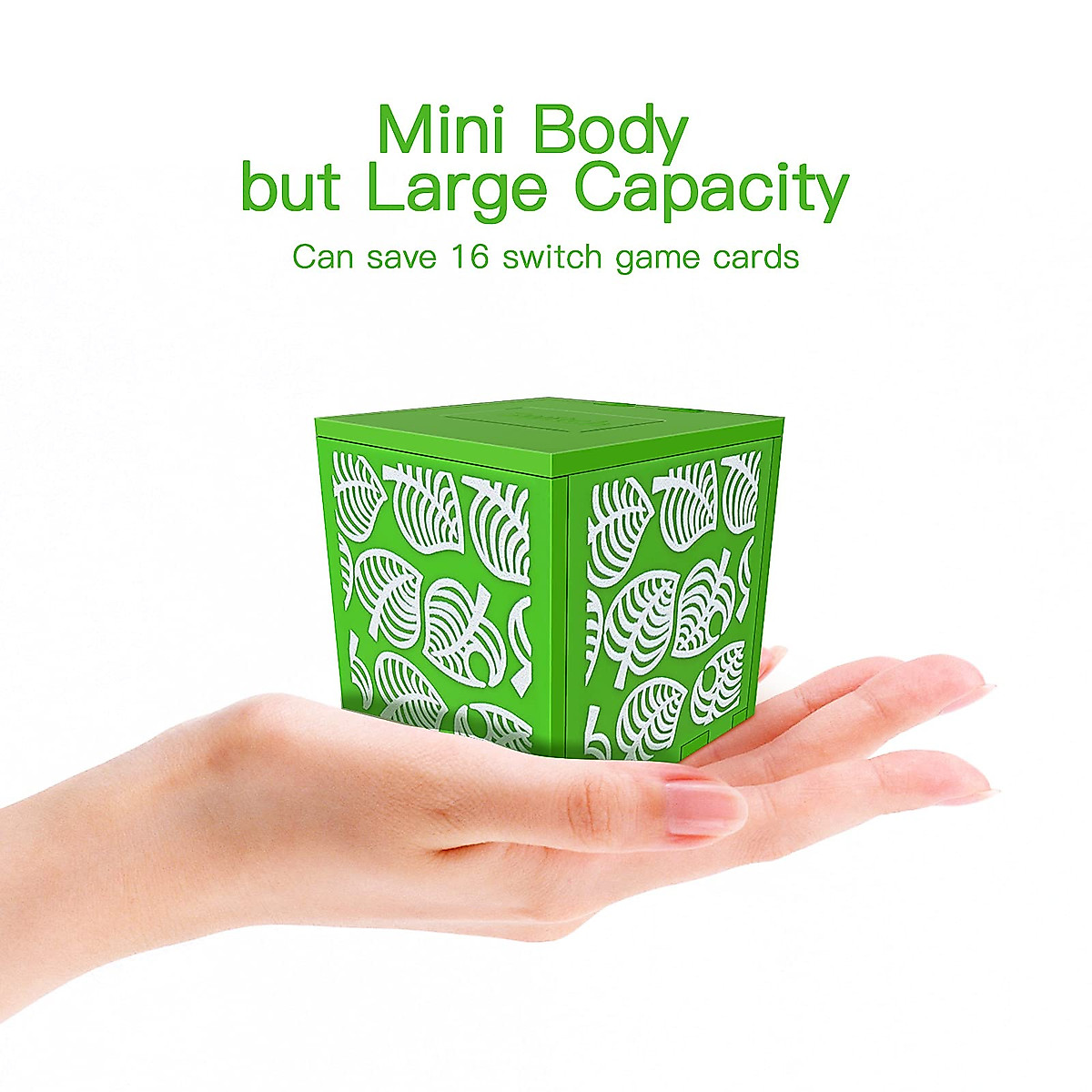 UFOPETIE Card Case for Nintendo Switch Game Card Storage,Compatible with Nintendo Switch Case Animal Crossing Theme,Game Case for Animal Crossing Cards,for Switch Accessories-Thumb Grip 2PCS-Leafs