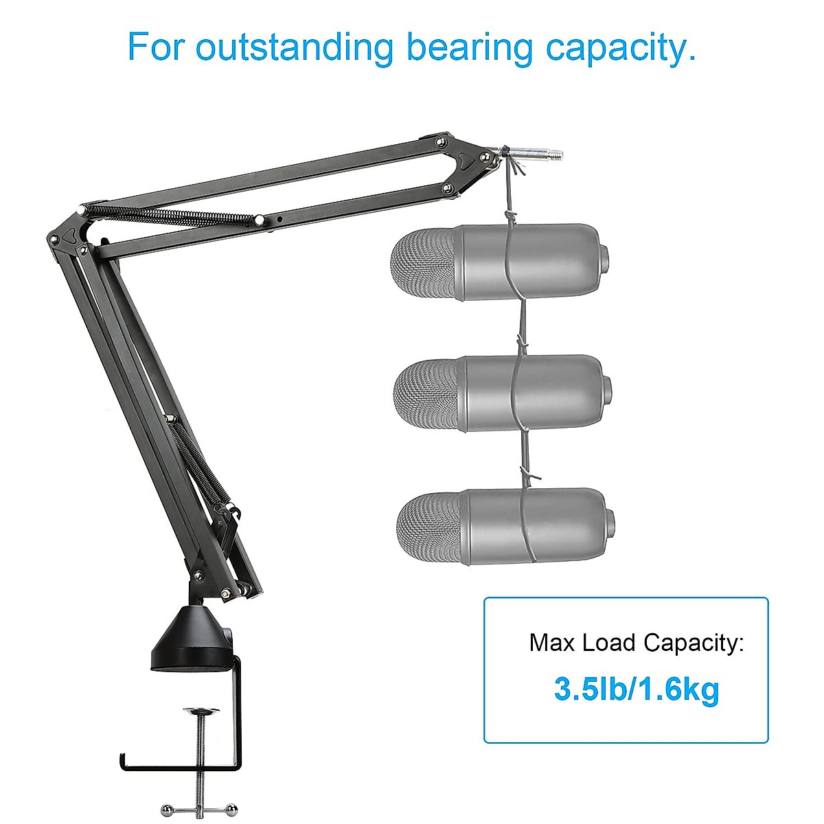 YOUSHARES SM7B Boom Arm with SM7B Pop Filter/Windscreen - Upgraded Mic Arm Compatible with Shure SM7B Dynamic Vocal Microphone, Heavy Duty Mic Stand Provide More Ways to Create.