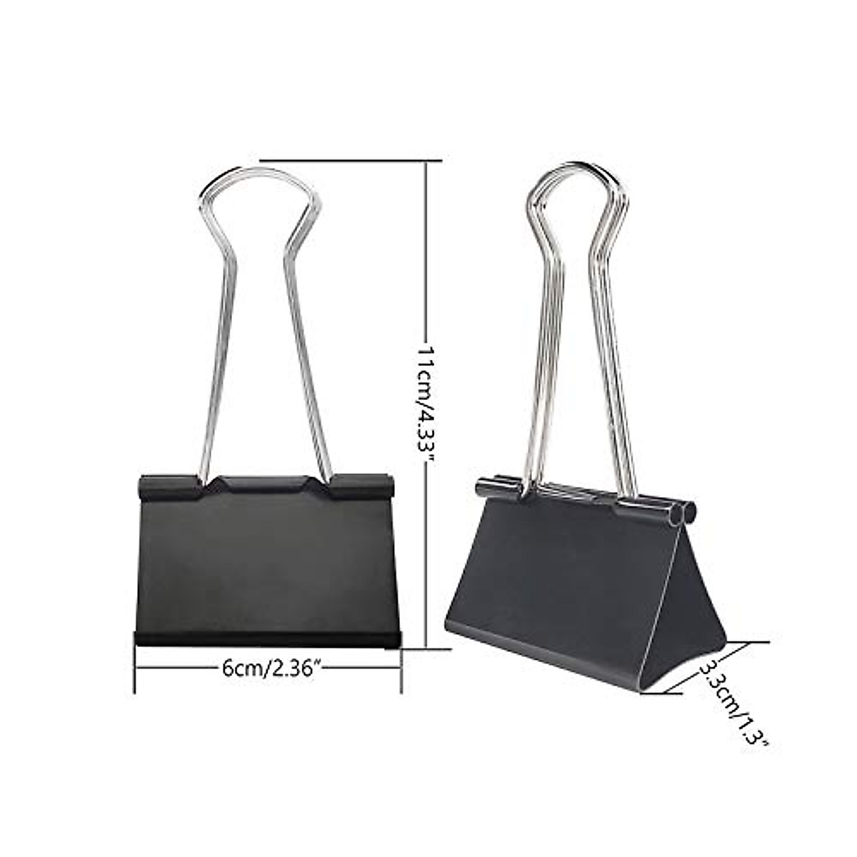 DSTELIN Extra Large Binder Clips 2.4-Inch (12 Pack), Big Paper Clamps for Office Supplies, Black