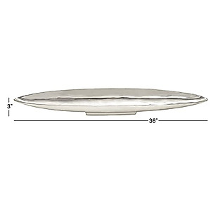 Deco 79 Aluminum Tray, 34" x 5" x 3", Silver