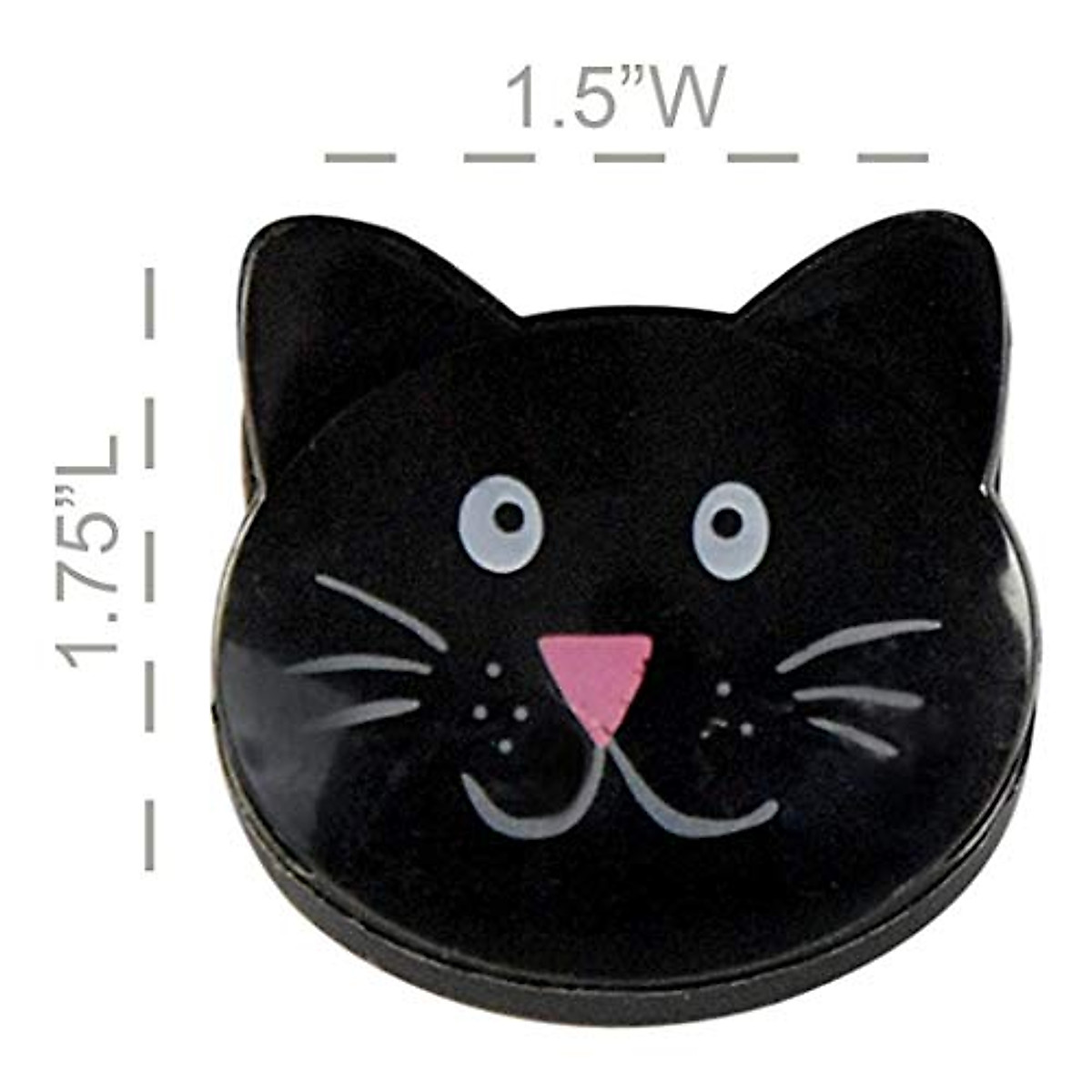 HOME-X Cat-Shaped Bag Clips for Chips, Kitchen and Laundry, 1.75”L x 1.5” W, Set of 6 and Canvas Clothespin Storage Bag with an Easy to Use Opening-11 x14-Black