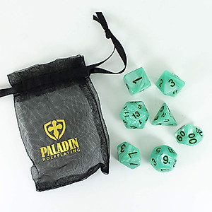 Turquoise Pearl RPG Dice - Full Polyhedral Set - 'Aqua'
