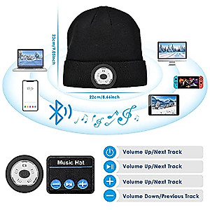 Lenski Gifts for Men, Bluetooth Beanie Hat Mens Gifts, Cool Stuff for Dad Mom, Birthday Gifts for Men Who Have Everything, Unique Cool Gadgets for Women, Fathers Gifts for Dad, Him, Husband Black