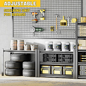 Hzdbhd Garage Shelving,Thickened 72" Garage Storage Shelves Heavy Duty Shelving Units and Storage,Adjustable 5 Tier Metal Shelving Storage for Garage Rack Shelf and Industrial Shelving for Basement