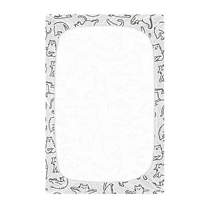 Soft Baby Boy Fitted Crib Sheets for Baby Girl Cartoon Cats Standard Crib Sheets Portable Mini Bassinets Sheets