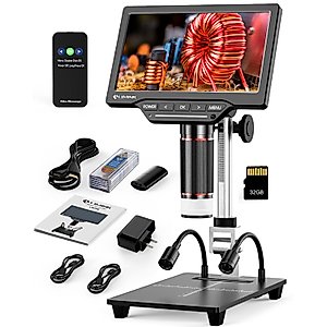 Digital Microscope,LLIMINK LM700 Coin Microscope 1200X,16MP Coin Micro Soldering Microscope with 7inch HDMI FHD IPS Screen,Dual Touch Dimming,Windows/Mac OS/TV Compatible,32GB