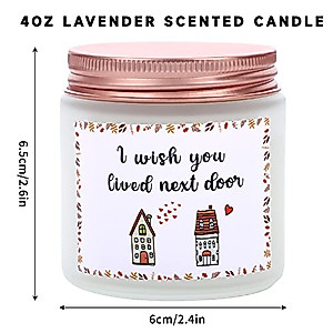I Wish You Lived Next Door Candle- Best Friend, Friendship Gifts for Women, Mothers Day, Sisters Gifts, Birthday Gifts for Friends Mom Wife - Going Away Gifts for Friends Moving