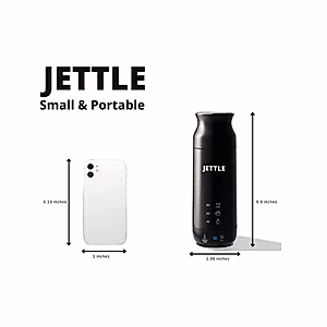 Jettle Electric Kettle - Travel Portable Heater for Coffee, Tea, Milk, Soup - Stainless Steel Travel Water Boiler tea pot with Temperature Control, LED, Automatic Power Off - 450ml, Kitchen Appliance
