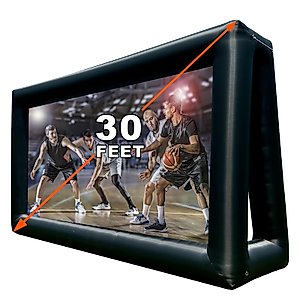 PPXIA Inflatable Screen Outdoor 30ft with Air Blower, Extra Large Blow Up Projector Screen for Outside Movie Nights Home Theater Backyards Pool BBQ Party Fun, Supports Front and Rear Projection