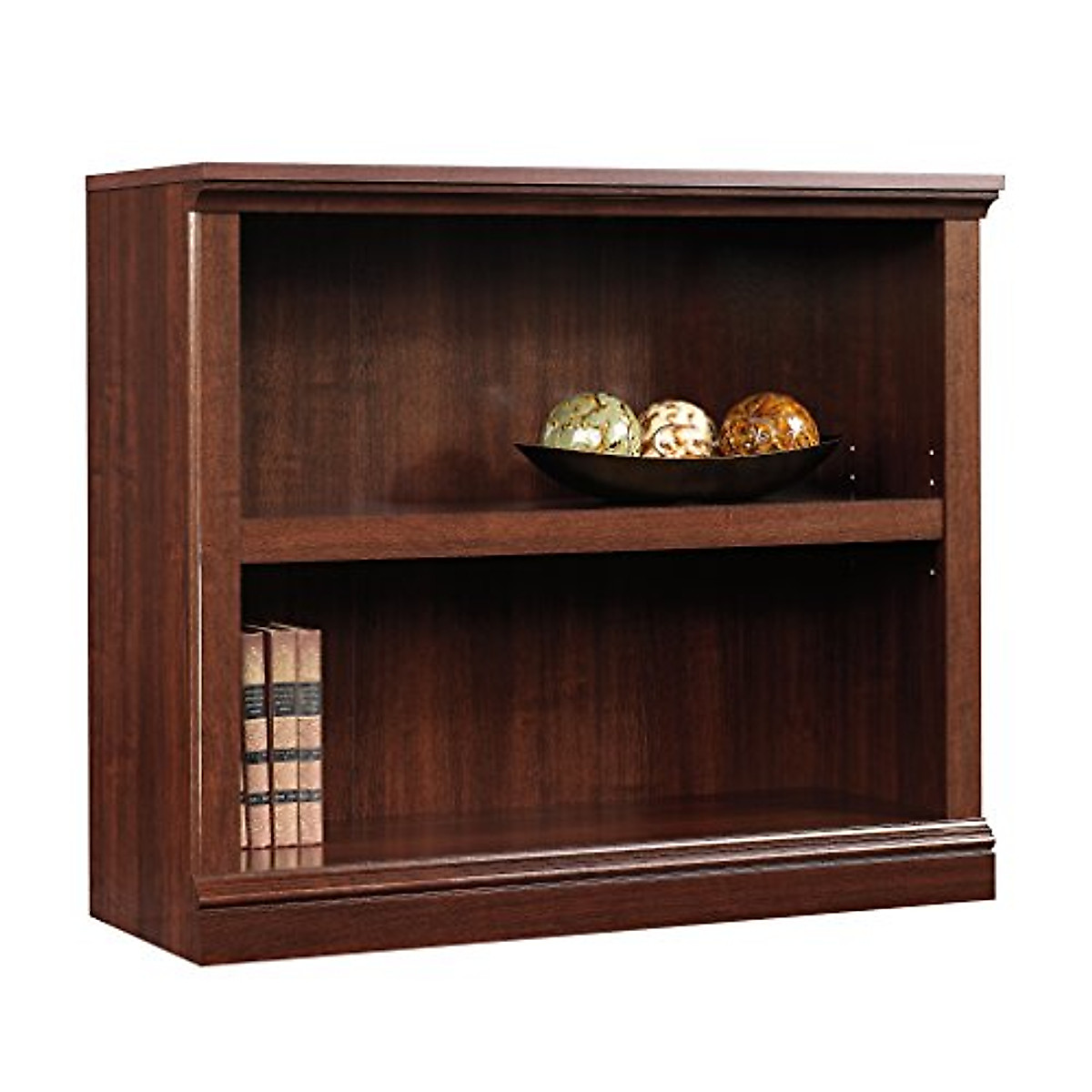 Sauder 2-Shelf Bookcase, Select Cherry Finish & Heritage Hill Library with Doors, Classic Cherry Finish