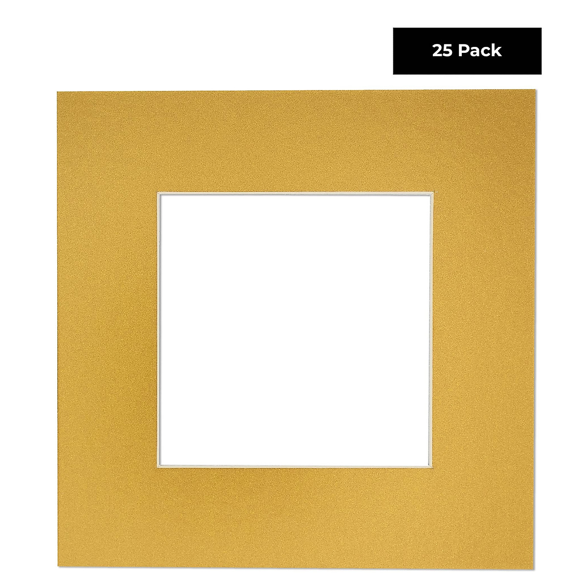 Pack of 25 Acid Free 16x20 Mats Bevel Cut for 14x16 Photos - Metallic Gold Precut Matboards With Backing Boards and Clear Photo Mat Bags For Pictures, Photos, Framing - 4-ply Thickness