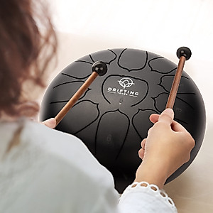 Steel Tongue Drum - Meditation And Sound Healing Drum - High Carbon Alloy Easy To Learn For Kids And Adults, With Gift Box, Padded Travel Bag, Rubber Mallets And Music Book