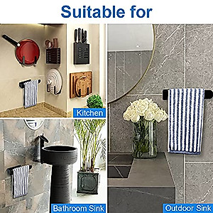 TocTen Hand Towel Bar/Towel Ring, No Drilling Stick on Wall Hand Towel Holder, SUS 304 Stainless Steel Hand Towel Rod, Strong Self Adhesive Hand Towel Hanger/Rack for Bathroom Kitchen