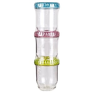 ArtBin 6941AD Twisterz Tall 3-Pack, Small Art & Craft Organizers, 3.4 Fluid oz, [3] Interlocking Plastic Jars, Clear with Multicolored Lids, Multi Colored, 3 Piece