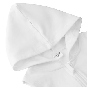 Spring&Gege Boys’ Full Zip Sleeveless Hooded Vest Basic Solid Zipper Tank Tops Hoodie with Pockets, White, Size 7-8 Years