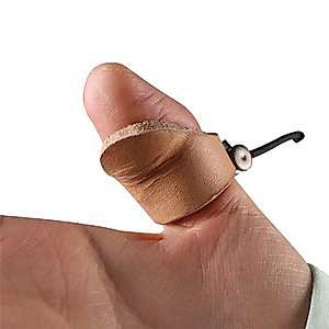 HIGOO Archery Thumb Ring Finger Guard Protector Cow Skin Soft Leather Shooting Glove