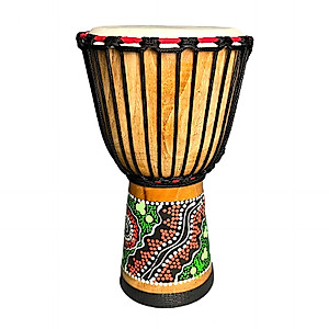 RUOSWTE 8-inch Djembe Drum，Djembe，Percussion Music Bongo, West African Style（ Log painting）