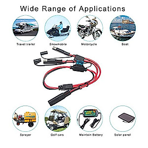 SPARKING 1.6FT Sae Y Splitter Cable Adapter with Sae 2-Way Connector, 1 to 2 Sae to Sae Splitter 16AWG DC Power Extension Cable (SAE Y splitter)