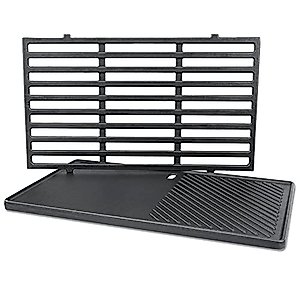 Hisencn 7637 17 1/2 inch Grill Cooking Grate Griddle Replacement Part for Weber Spirit I & II 200 Series, Spirit E210, Spirit S210, Spirit E220, Spirit S220 with Front Control, 2 Pack
