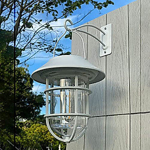 Solar Lantern Hanging Solar Lights, Metal Waterproof Solar Lights Outdoor with Hooks, Garden Lights Decorative for Patio Porch Yard Fence…