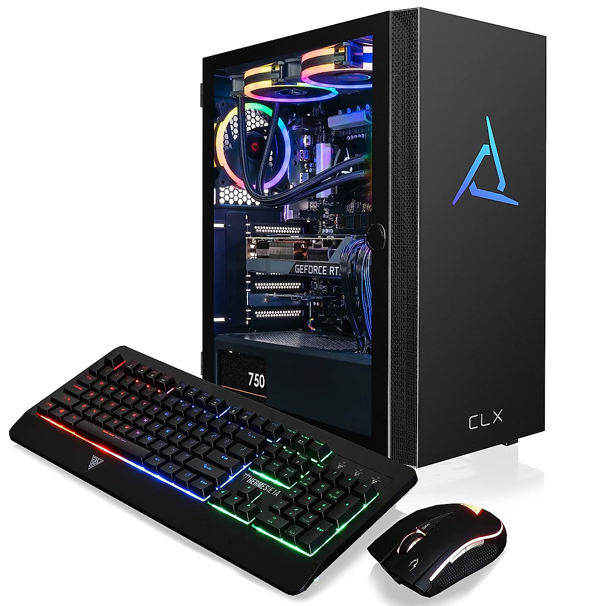 CLX Set Gaming PC - Intel Core i5 13600KF 3.5GHz, GeForce RTX 3070, 1TB NVMe M.2 SSD, 4TB HDD,16GB DDR5 RGB Memory, 240mm AIO, WiFi, Windows 11 Home, Black