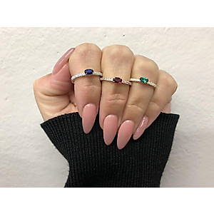 10K Yellow Gold 1/5 Cttw Oval Lab-Grown Emerald May Birthstone & 1/10 Cttw Genuine Diamond Ring (H-I Color, I1-I2 Clarity) - Size 5