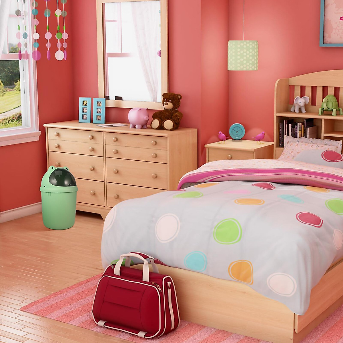 IMIKEYA Mini Frog Trash Can Cute Small Trash Can with Lid Flip Plastic Desktop Trash Can Waste Basket for Bathrooms, Kitchens, Offices, Dressing Table