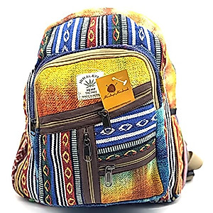 Unique design Himalaya Hemp Backpack Small Backpack Hippie Backpack Festival Backpack Hiking & Tablet Backpack FAIR TRADE Handmade with Love