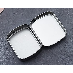Ruwado 4 Pcs Small Storage Box Metal 6 x 5 x 1.5 cm Rectangle Empty Hinged Tins with Lid Organizers Containers for Earring Crafting Jewely Pills Home Hooks Small Items (Leaves)
