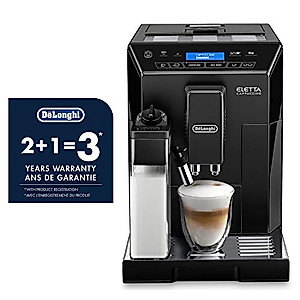 DeLonghi ECAM44660B Eletta Fully Automatic Espresso, Cappuccino and Coffee Machine with One Touch LatteCrema System and Milk Drinks Menu