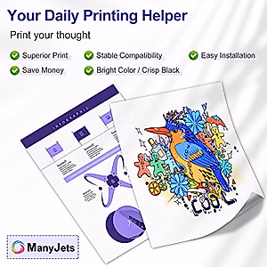 ManyJets Remanufactured 63XL Ink Cartridges Replacement for HP 63 XL Black and Color Combo Pack for HP Officejet 3830 4650 5255 5258 5212 Deskjet 3630 1112 2130 Envy 4520 4510 (1 Black,1 Tri-Color)