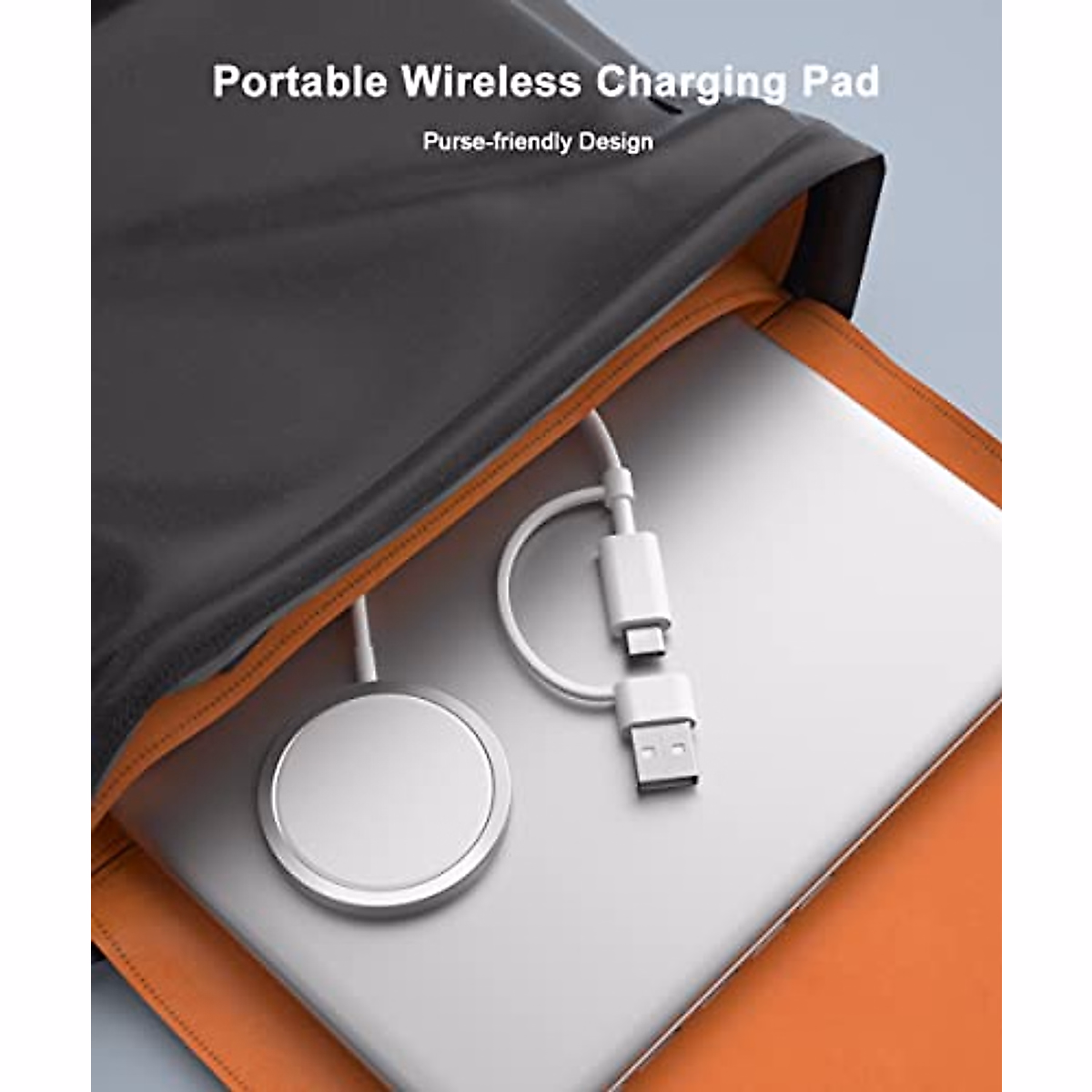 Basesailor Magnetic Wireless Charger with USB C Adapter,Portable Travel Cordless Qi Fast Charging Pad for MagSafe,iPhone 13 12 11 14 Pro Max Mini,SE XR XS,AirPods,Samsung Galaxy S23 S22 Z Fold Flip