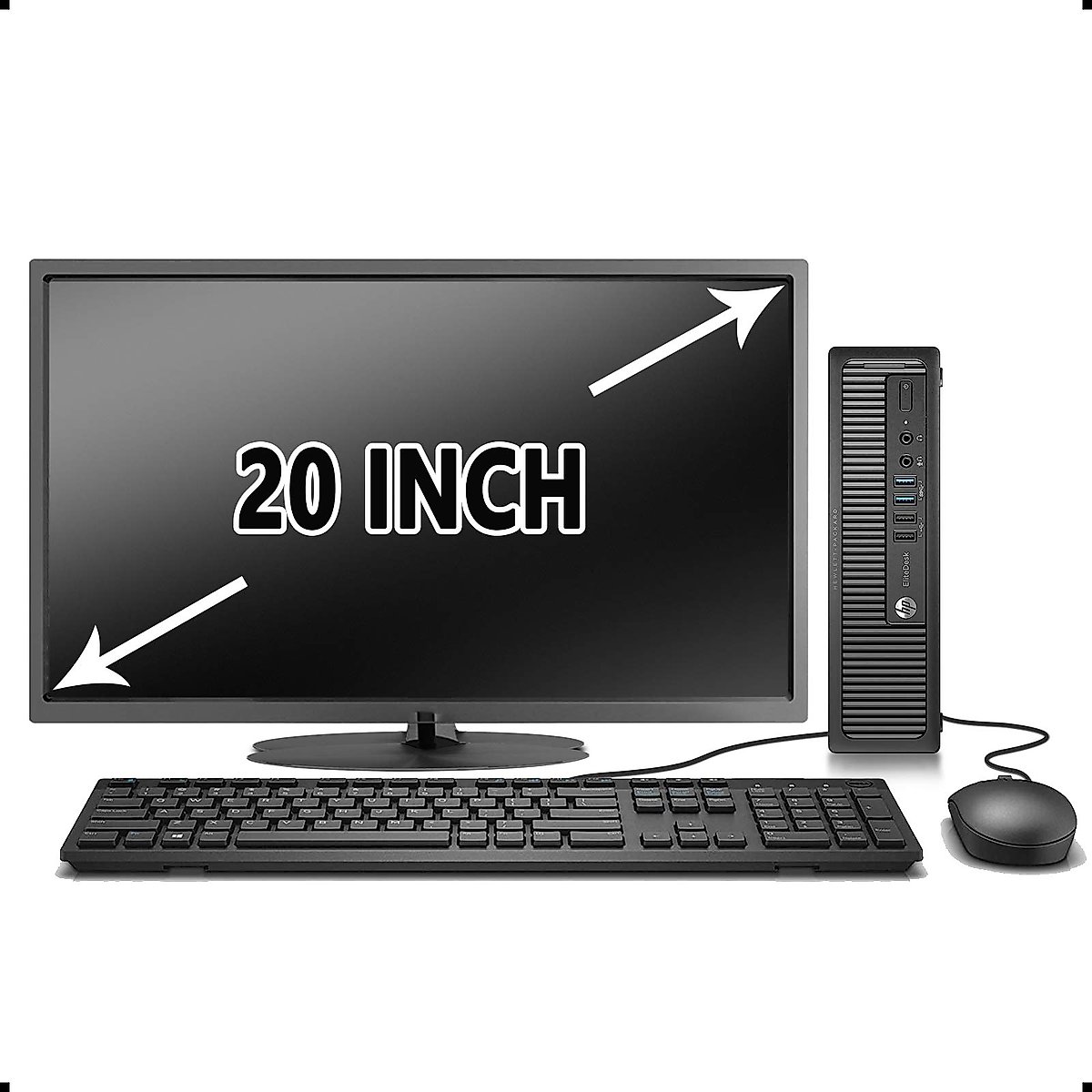 HP EliteDesk 800 G1 USFF Desktop PC Computer Package, Intel Quad Core i5 up to 3.6GHz, 16G DDR3, 512G SSD, USB 3.0, VGA, DP, 20 Inch LCD Monitor(Brands May Vary), Keyboard, Mouse, Win 10 Pro (Renewed)