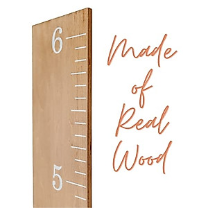 Growth Chart for Kids | Real Wood Height Chart for Kids | Natural Wood Height Measurement for Kids | Minimalist Growth Chart for Wall | Kids Height Wall Chart | Easy to Hang Kids Growth Chart