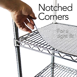 Resilia Shelf Liner Set for Wire Shelving Units – 5 Pack, 14 Inches x 36 Inches, Clear Swirl Spiral Pattern, Anti-Slip, Heavy Duty, Made in The USA, for Kitchen, Bathroom, Garage Storage