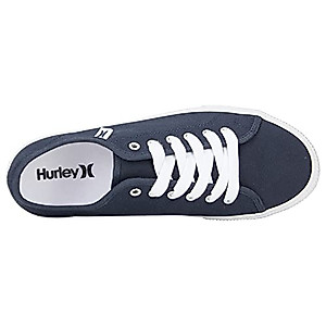 Hurley Mens Caleb Sneakers Casual Canvas Shoes with Top Lace, Navy, 11