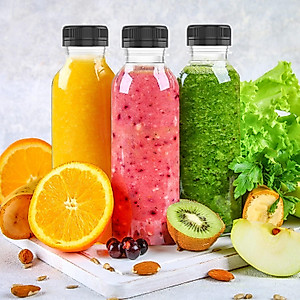 3 Pcs 17 Oz Plastic Juice Bottles Empty Clear Containers with Tamper Proof Lids for Juice, Milk and Other Beverage