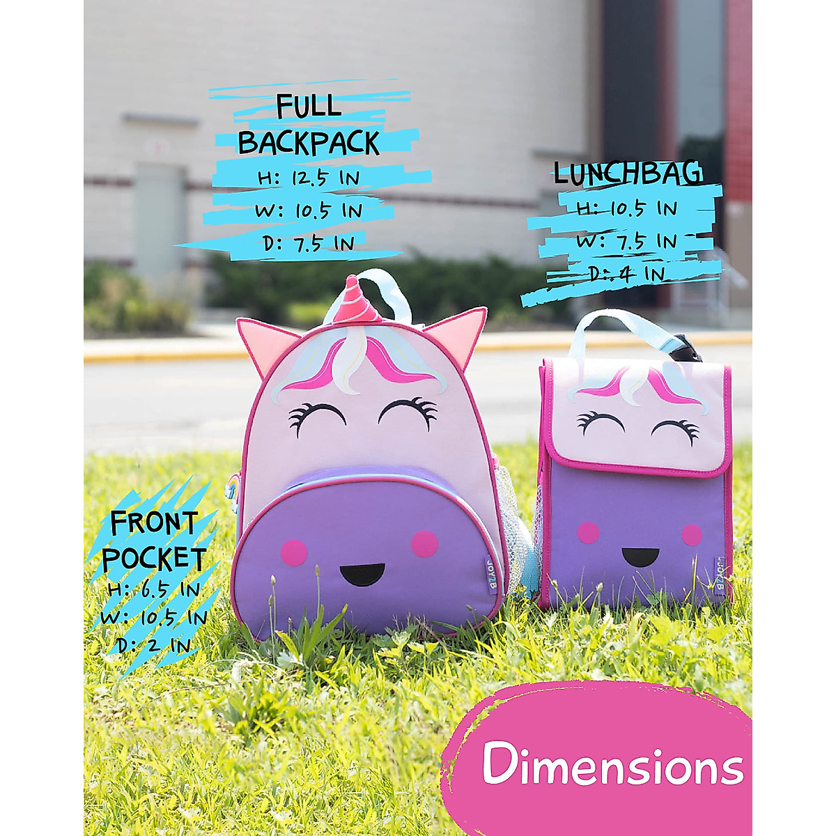 Toddler Backpack for Girls and Boys with Kids Lunch Bag - Unicorn Backpack for Girls and Lunch Bag Kids Backpack for School with Lunch Box Kids - Camp Travel Preschool Backpack - Unstoppable Unicorn