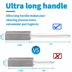 4TH Pumice Stone Toilet Bowl Cleaning Scouring Stick with Extra Large Handle,Cleans Away Limescale Stain,Hard Water Rings, Calcium,Iron and Rust. Remover for Tile/Bath/Kitchen - 2 Pack