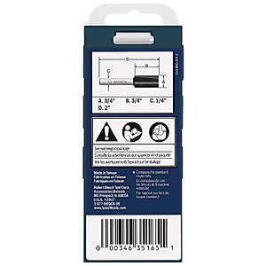 BOSCH 85232MC 3/4 In. x 3/4 In. Carbide-Tipped Double-Flute Straight Router Bit