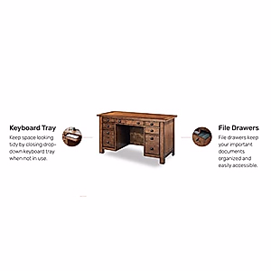 Tahoe Aged Maple Executive Pedestal Desk by Home Styles, 5412-18