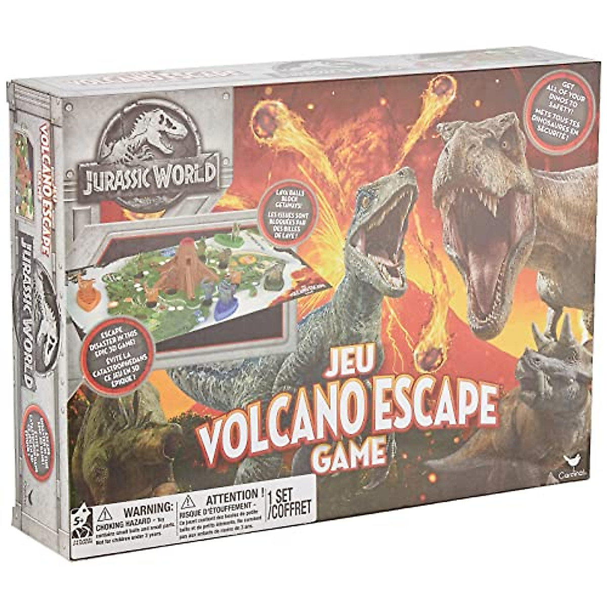 Spin Master Games Cardinal Industries 6044456 Jurassic World Volcano Escape Game, Multicolor