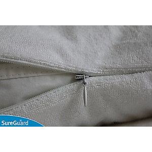 Set of 2 Standard Size SureGuard Pillow Protectors - 100% Waterproof, Bed Bug Proof, Hypoallergenic - Premium Zippered Cotton Terry Covers