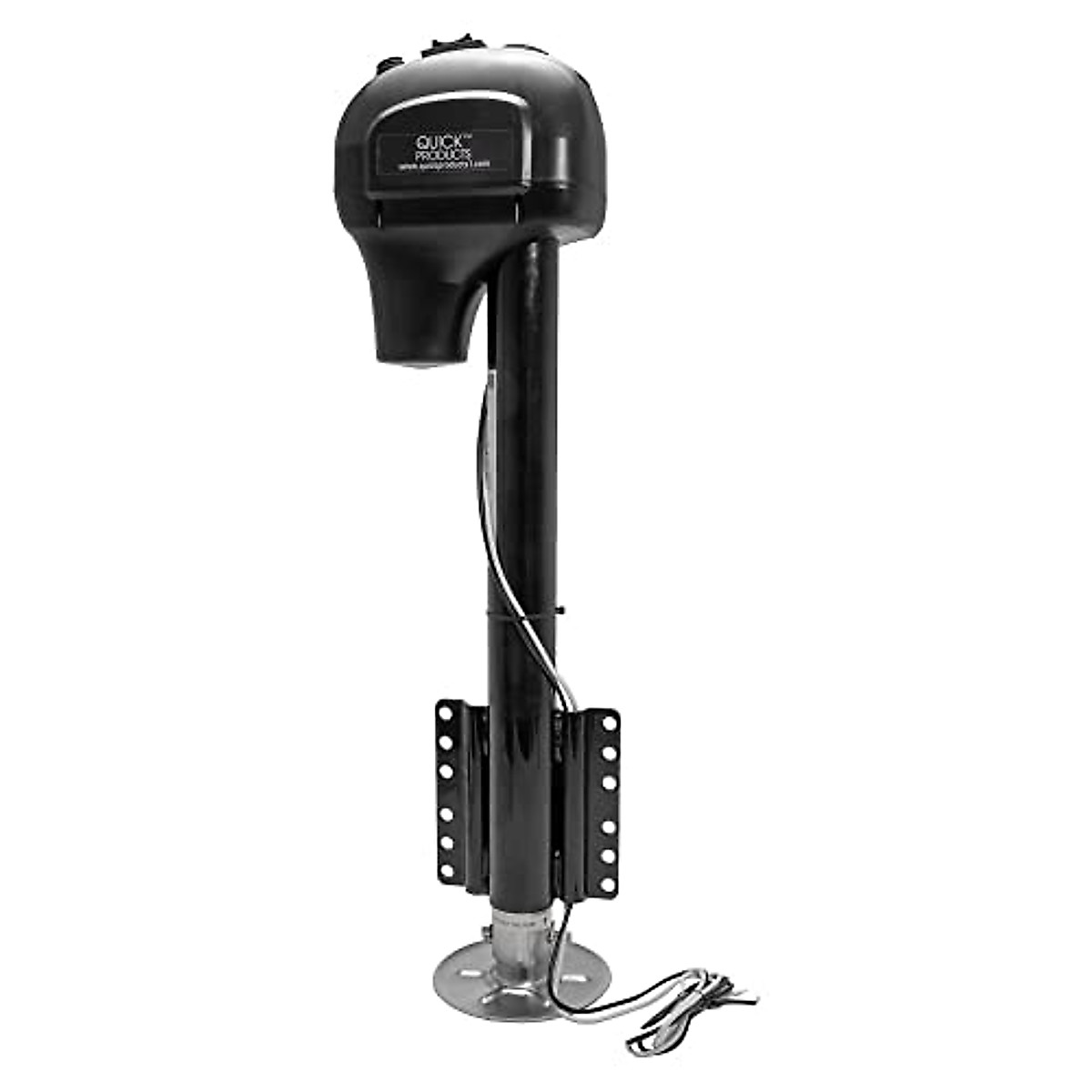 Quick Products JQ-3500SMB Power A-Frame Electric Tongue Jack with Side-Mount, LED Work Light for Camper Trailer, RV - 3,650 lbs. Capacity (Higher Then Standard 3,500 lbs. Jack!), Black