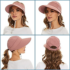 Century Star Womens Sun Hat Wide Brim UV Protection Summer Visor 2 in 1 Zip-Off Beach Hat for Women Golf Hats Outdoor Cap Black One Size