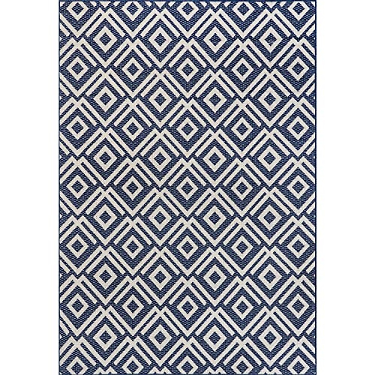 nuLOOM Jayne Geometric Diamond Indoor/Outdoor Area Rug, 8' x 10', Navy
