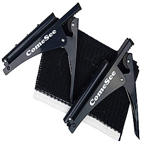 Comesee Kioos Collapsible Table Tennis Net Professional Steel Pingpong Net Clip Grip Mesh Training Competition Portable Tension Adjustable Post (Navy)