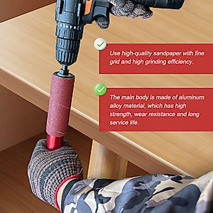 Spindle Sander Adapter for Power Drill, Hand-Held Rubber Sanding Drum, Universal Hexagonal Attachment for Power Drill Chuck
